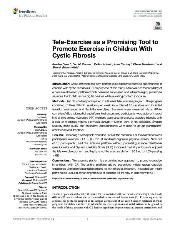 (PDF) Tele-Exercise as a Promising Tool to Promote Exercise in Children ...