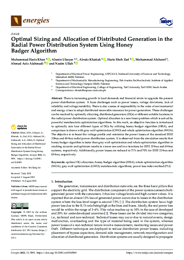 Pdf Optimal Sizing And Allocation Of Distributed Generation In The 7716