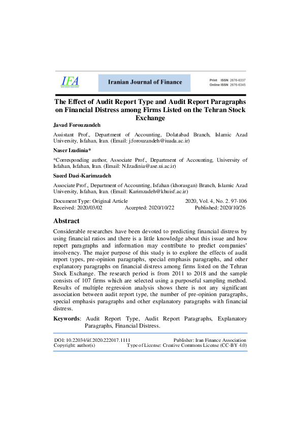 (PDF) The Effect of Audit Report Type and Audit Report Paragraphs on ...