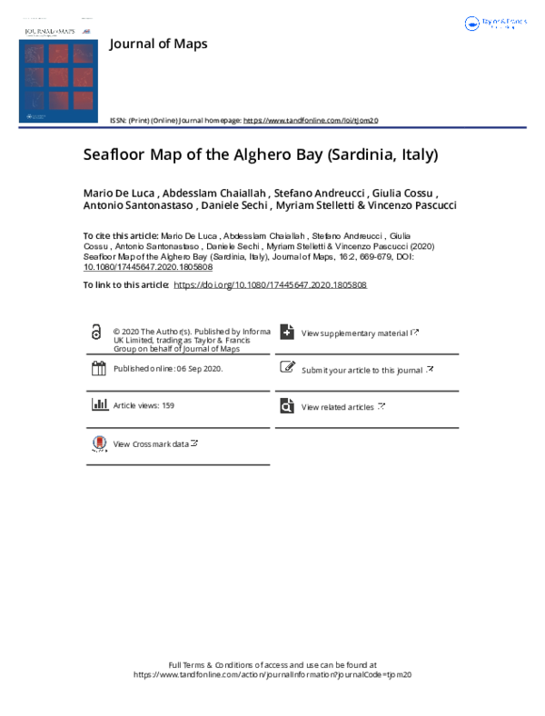 (PDF) Seafloor Map of the Alghero Bay (Sardinia, Italy)