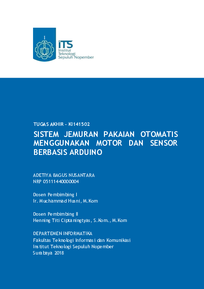 Pdf Sistem Jemuran Pakaian Otomatis Menggunakan Motor Dan Sensor Berbasis Arduino