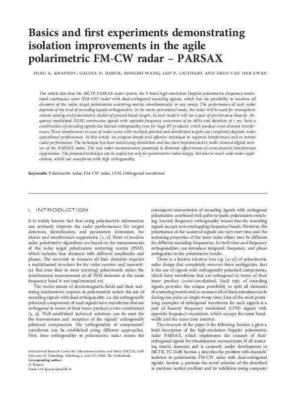 (PDF) Basics and first experiments demonstrating isolation improvements ...