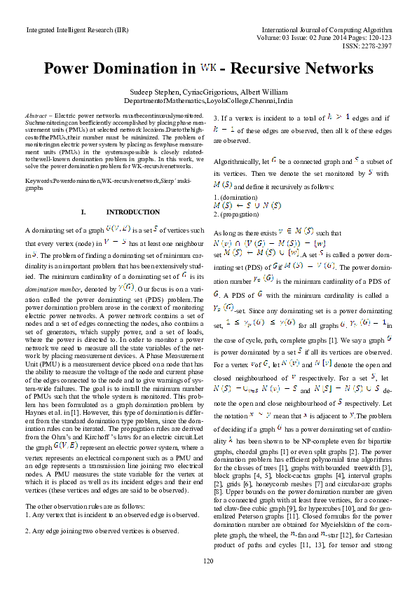 Doc Power Domination In Recursive Networks Mangai K