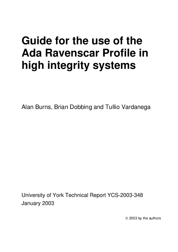 (PDF) Guide for the use of the Ada Ravenscar Profile in high integrity ...