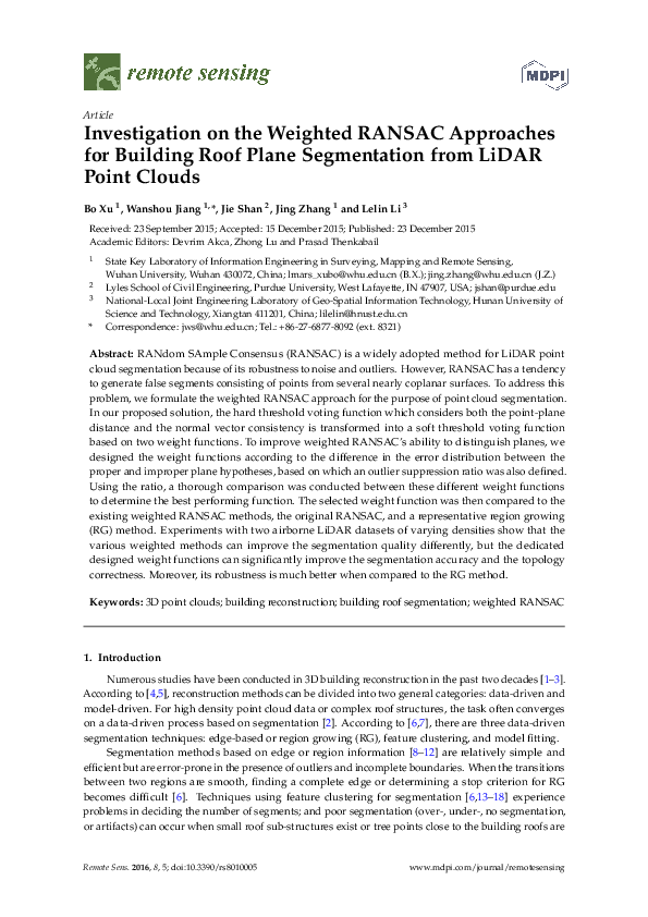 (PDF) Investigation on the Weighted RANSAC Approaches for Building Roof ...