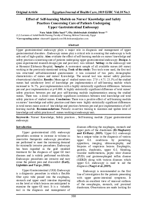 (PDF) Effect of Self-learning Module on Nurses' Knowledge and Safety ...
