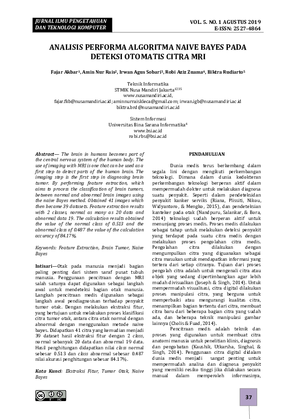 (PDF) Analisis Performa Algoritma Naive Bayes Pada Deteksi Otomatis ...