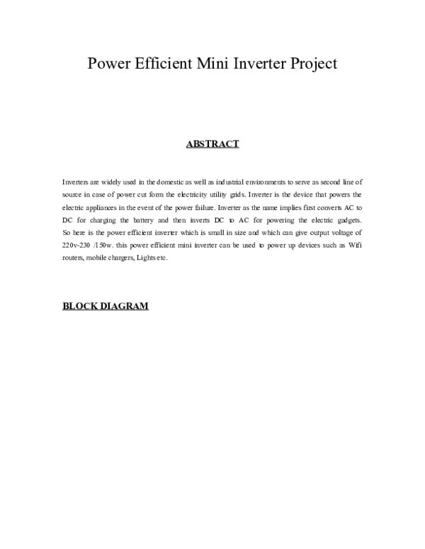 (DOC) Power Efficient Mini Inverter Project