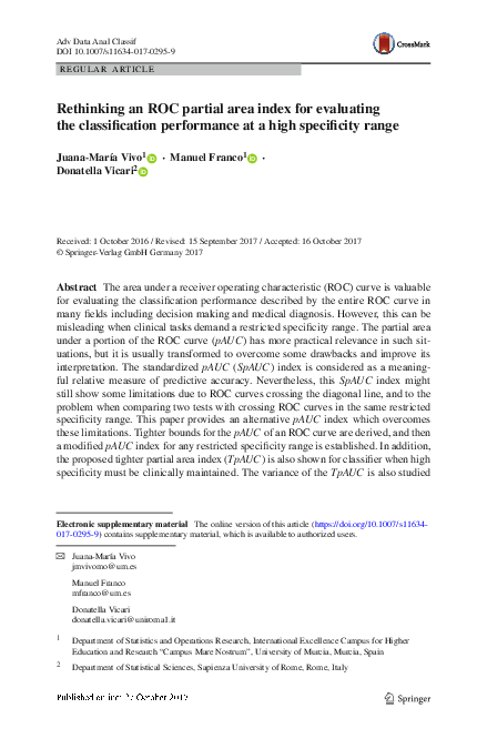 (PDF) Rethinking an ROC partial area index for evaluating the ...