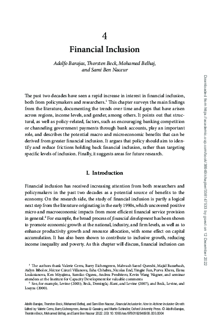 (PDF) Financial Inclusion