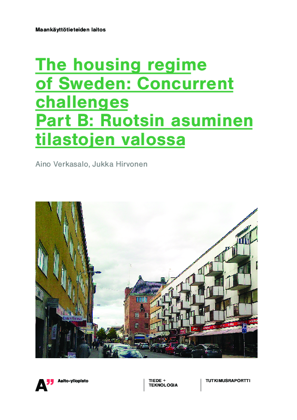 (PDF) The housing regime of Sweden: Concurrent challenges - Part B: Ruotsin asuminen tilastojen ...