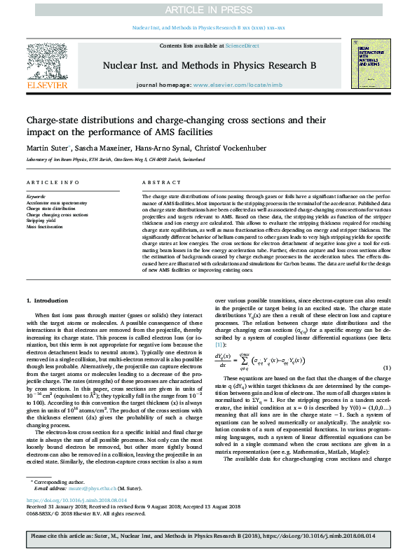 (PDF) Charge-state distributions and charge-changing cross sections and their impact on the ...