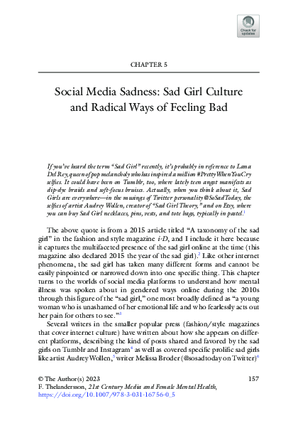 (PDF) Chapter 5: Social Media Sadness: Sad Girl Culture and Radical ...