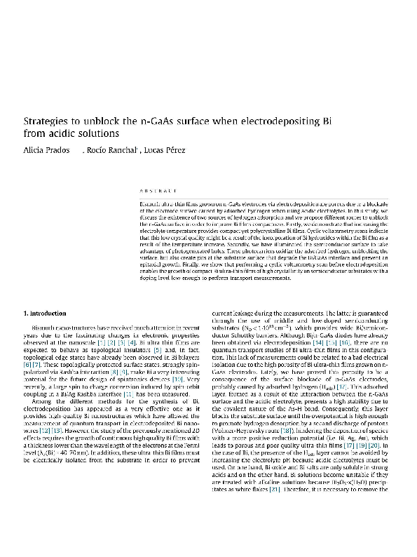 (PDF) Strategies to unblock the n-GaAs surface when electrodepositing ...