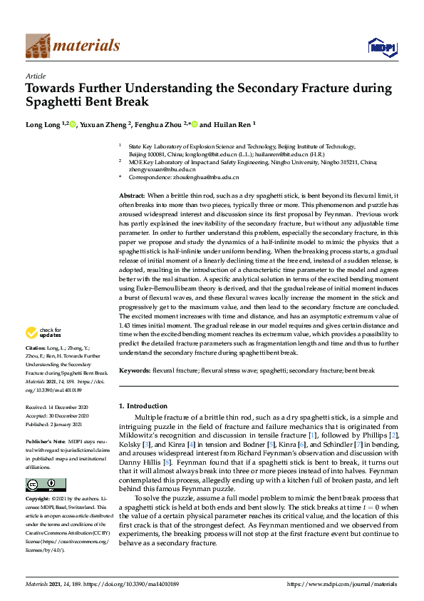 (PDF) Towards Further Understanding the Secondary Fracture during ...