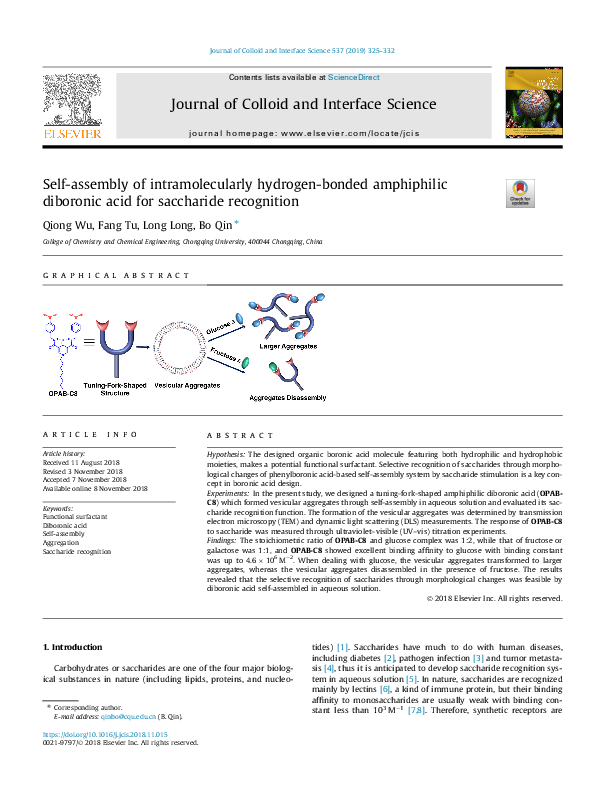 (PDF) Self-assembly of intramolecularly hydrogen-bonded amphiphilic ...