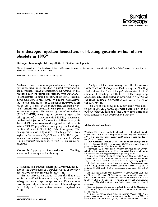 (PDF) Is endoscopic injection hemostasis of bleeding gastrointestinal ...