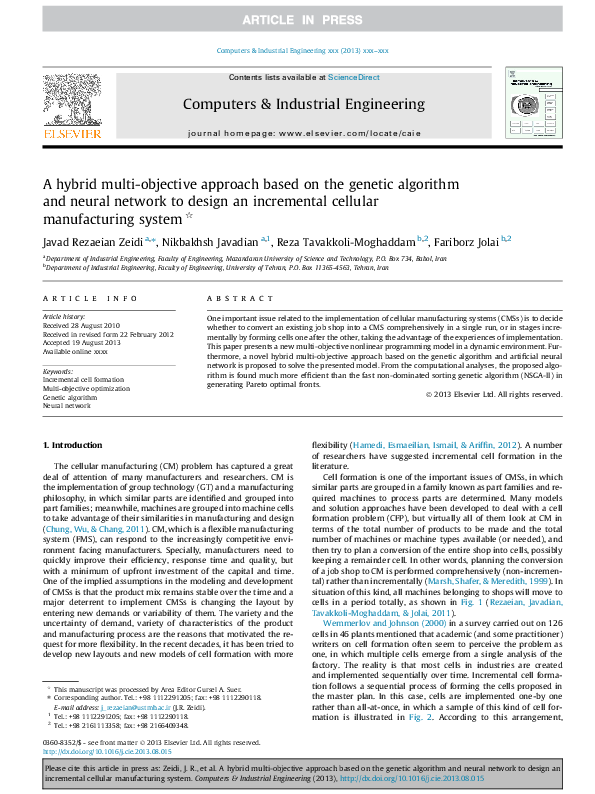 Pdf A Hybrid Multi Objective Approach Based On The Genetic Algorithm