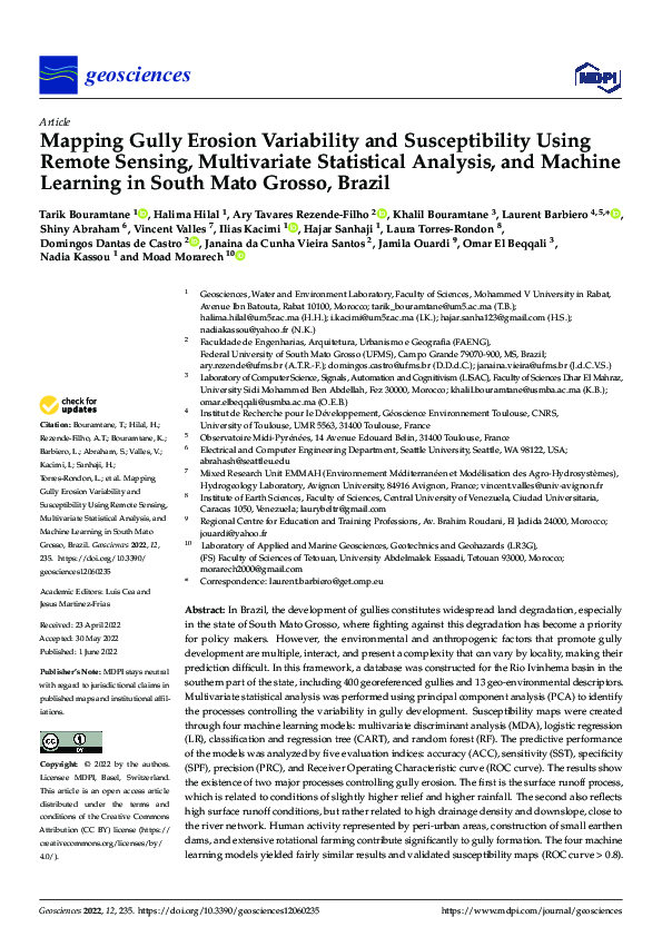 (PDF) Mapping Gully Erosion Variability and Susceptibility Using Remote Sensing, Multivariate ...