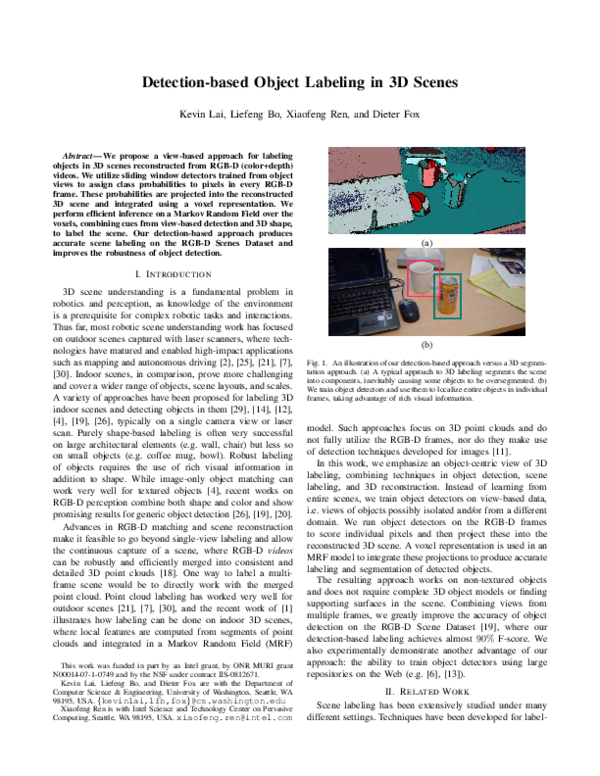 Pdf Detection Based Object Labeling In 3d Scenes
