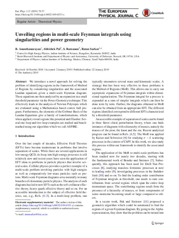 (PDF) Unveiling regions in multi-scale Feynman integrals using singularities and power geometry