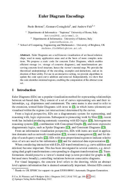 (PDF) Euler Diagram Encodings