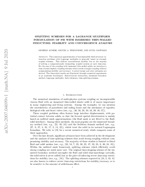 (PDF) Semi-Implicit Coupling for FSI Stability