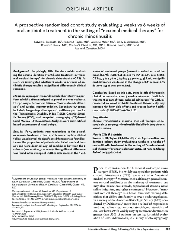 (PDF) A prospective randomized cohort study evaluating 3 weeks vs 6 ...