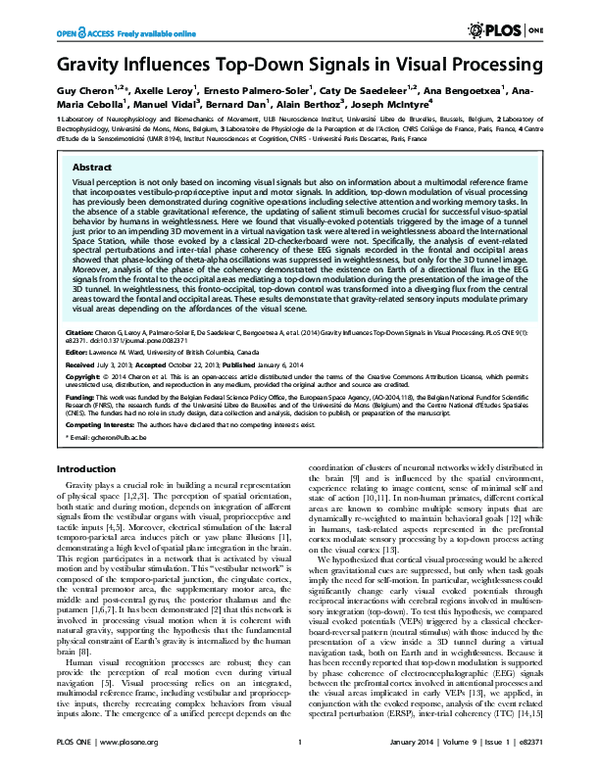 (PDF) Gravity Influences Top-Down Signals in Visual Processing