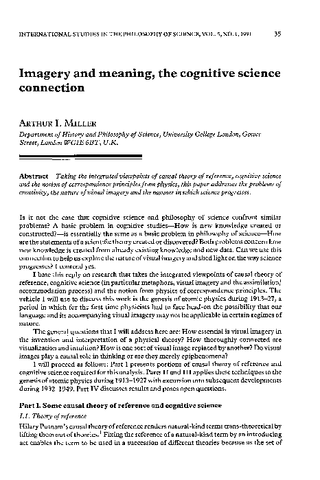 (PDF) Imagery and meaning, the cognitive science connection