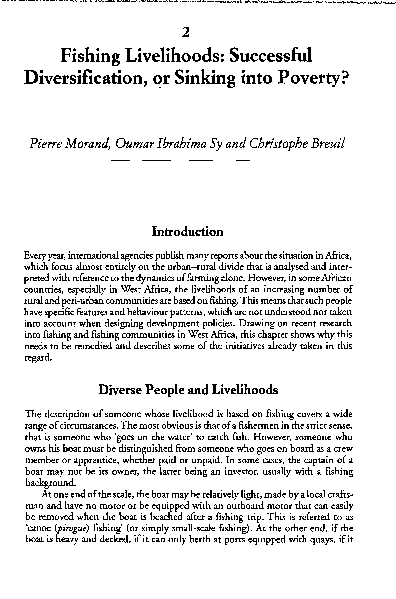 (PDF) Fishing Livelihoods in West Africa: Diversification Challenges