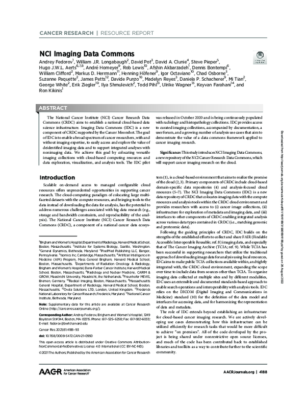 (PDF) NCI Imaging Data Commons