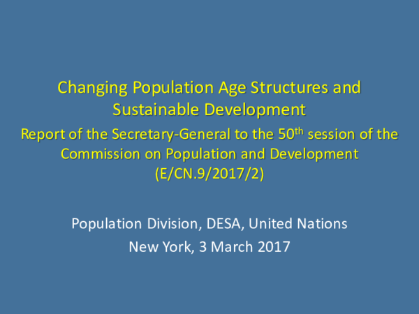 (PDF) Changing population age structures and sustainable development