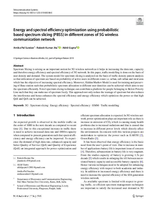(PDF) Energy and spectral efficiency optimization using probabilistic based spectrum slicing ...