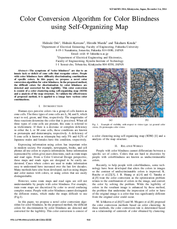 (PDF) Color conversion algorithm for color blindness using self-organizing map