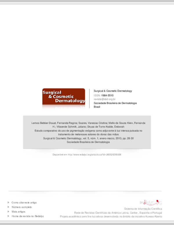 (PDF) Estudo comparativo do uso de pigmentação exógena como adjuvante à ...