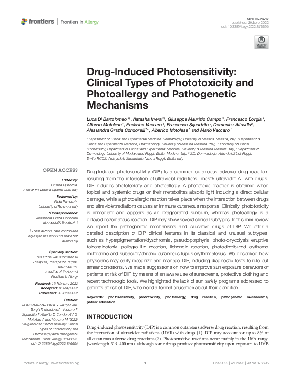 (PDF) Drug-Induced Photosensitivity: Clinical Types of Phototoxicity ...