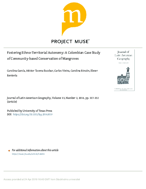 (PDF) Fostering Ethno-Territorial Autonomy: A Colombian Case Study of ...