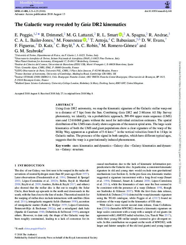 (PDF) The Galactic warp revealed by Gaia DR2 kinematics