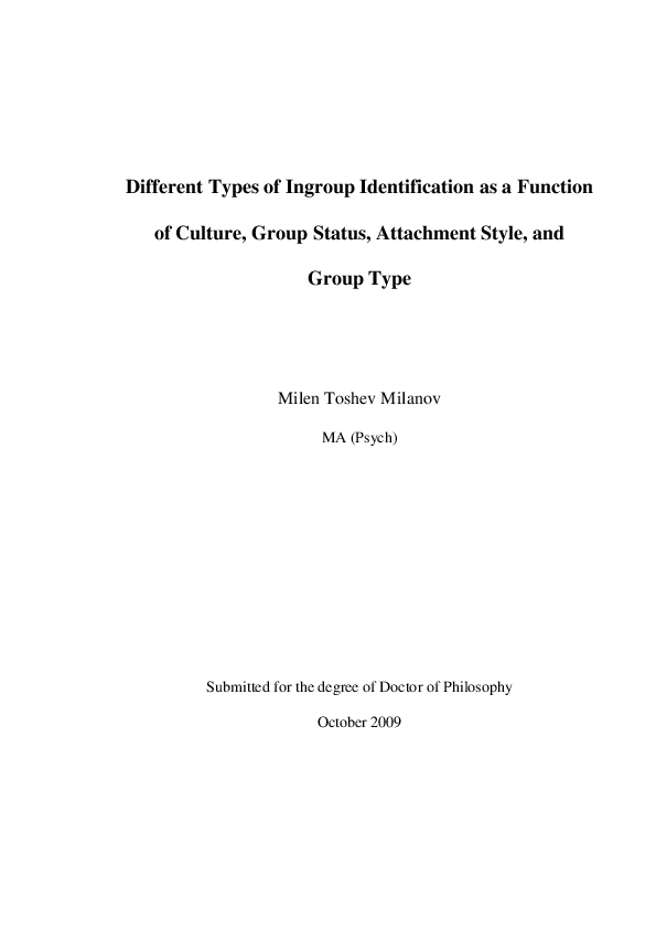 (PDF) Different types of ingroup identification as a function of culture, group status ...