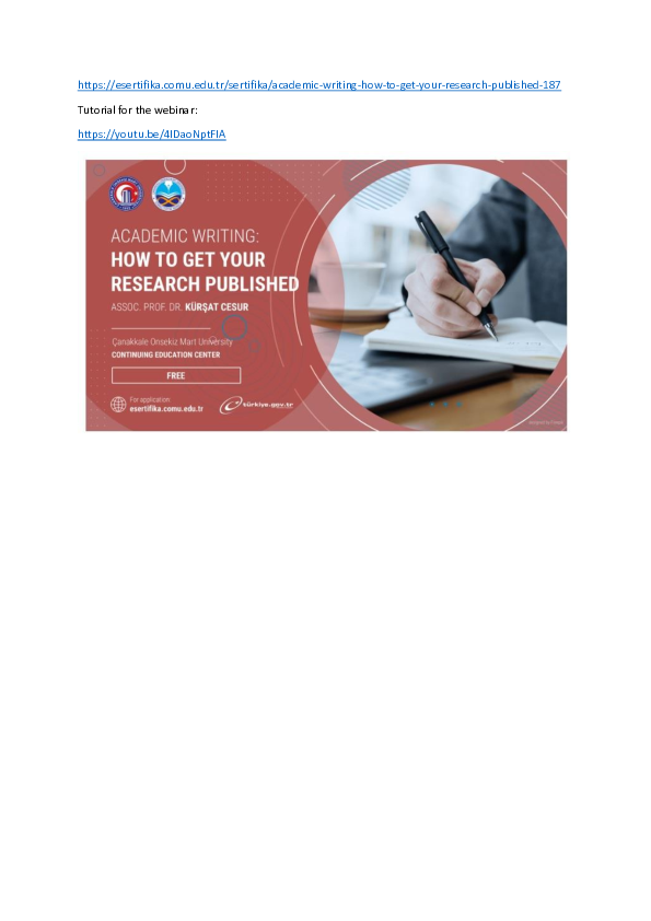 (PDF) Academic Writing: How to get your research published