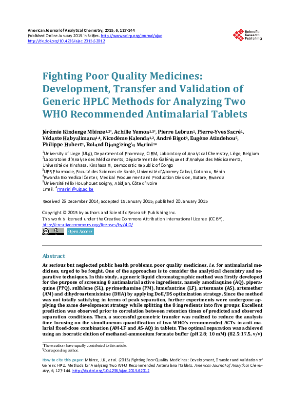 (PDF) Fighting Poor Quality Medicines: Development, Transfer and ...