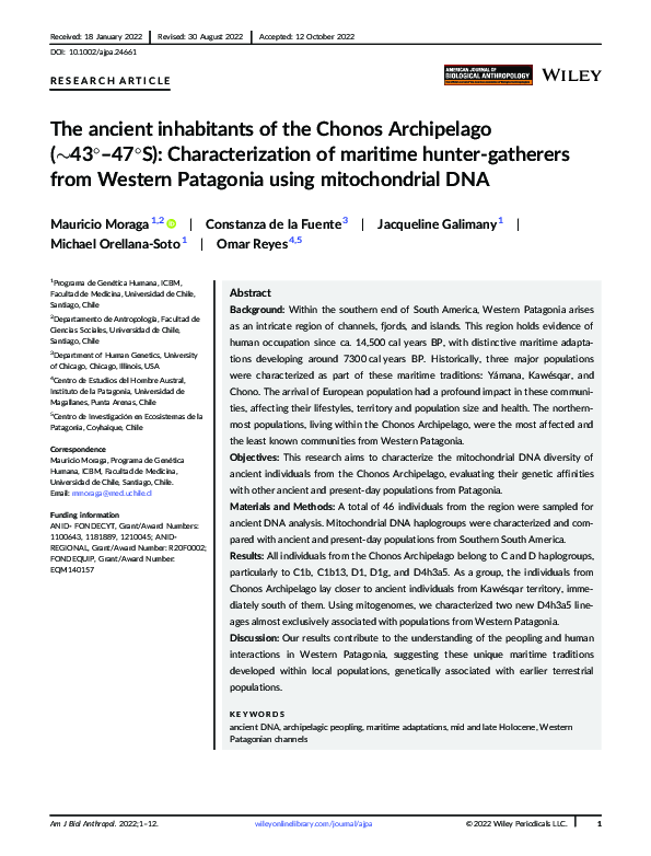 (PDF) The ancient inhabitants of the Chonos Archipelago ($43 -47 S ...