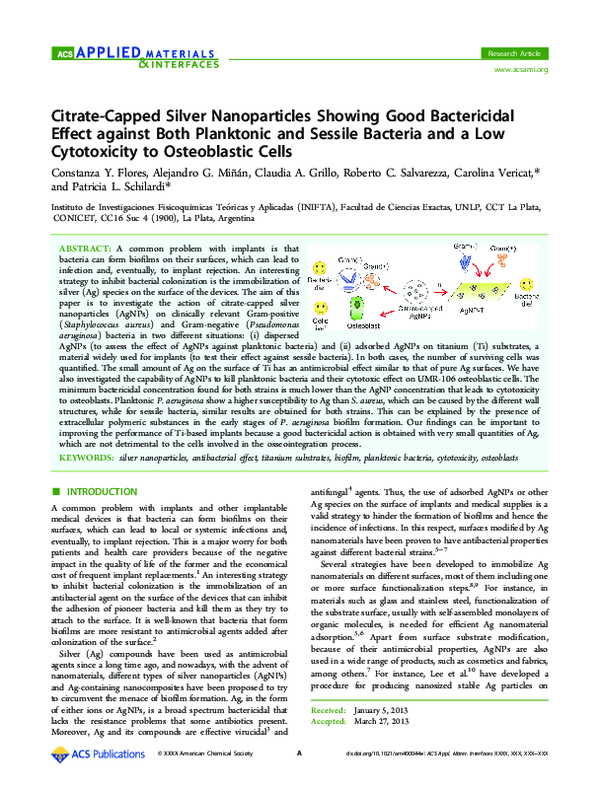 (PDF) Citrate-Capped Silver Nanoparticles Showing Good Bactericidal ...