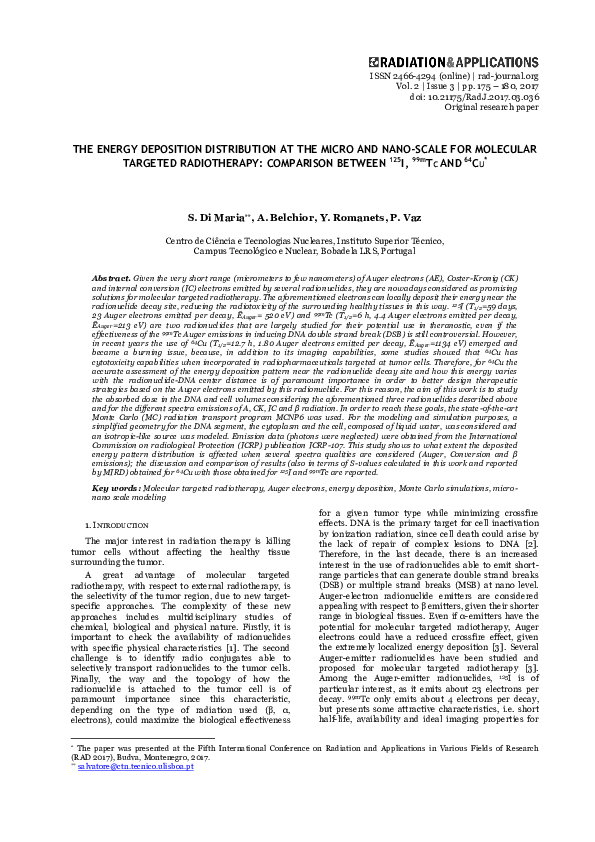 (PDF) THE ENERGY DEPOSITION DISTRIBUTION AT THE MICRO AND NANO-SCALE ...