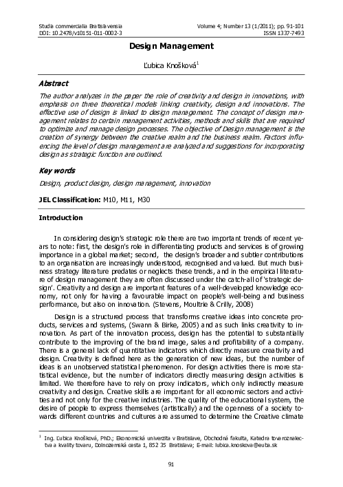 (PDF) Design Management