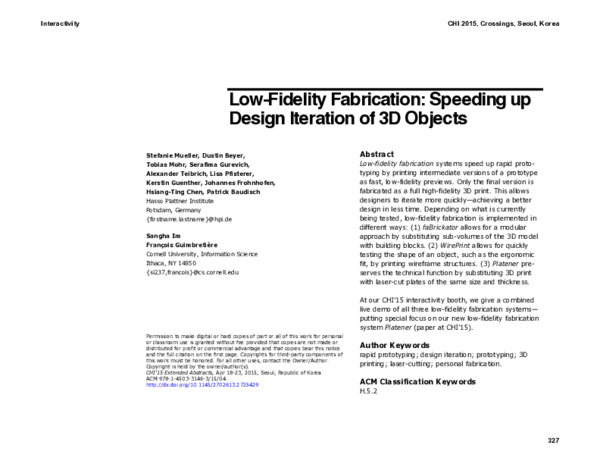 (PDF) Low-Fidelity Fabrication