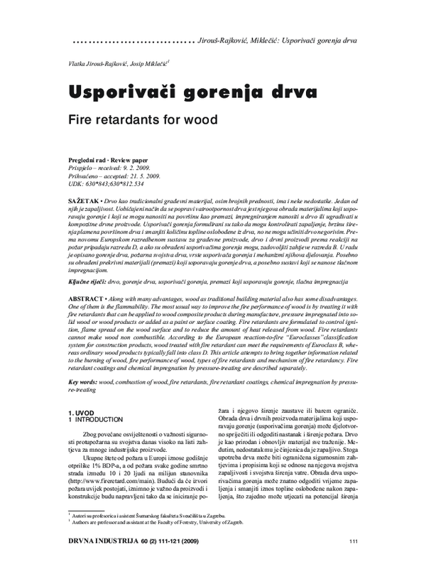 (PDF) Usporivači gorenja drva