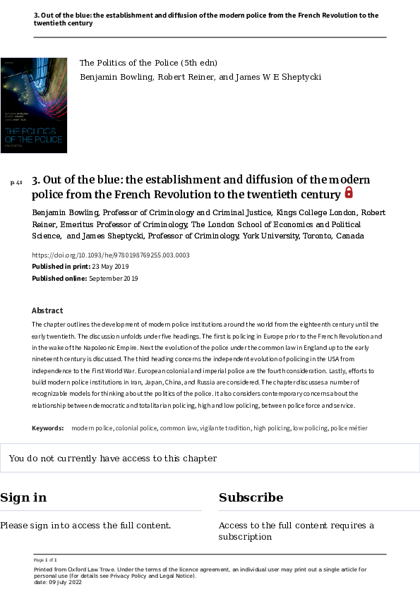 (PDF) 3. Out of the blue: the establishment and diffusion of the modern ...