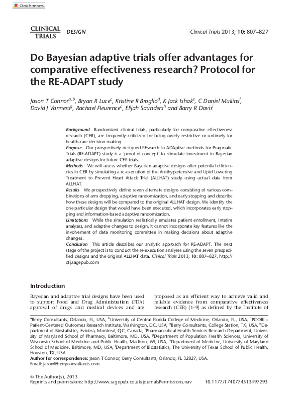 (PDF) Do Bayesian adaptive trials offer advantages for comparative ...